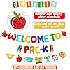 Amazon.com: Welcome to Pre-k Banner First Day of Pre K Decorations ...