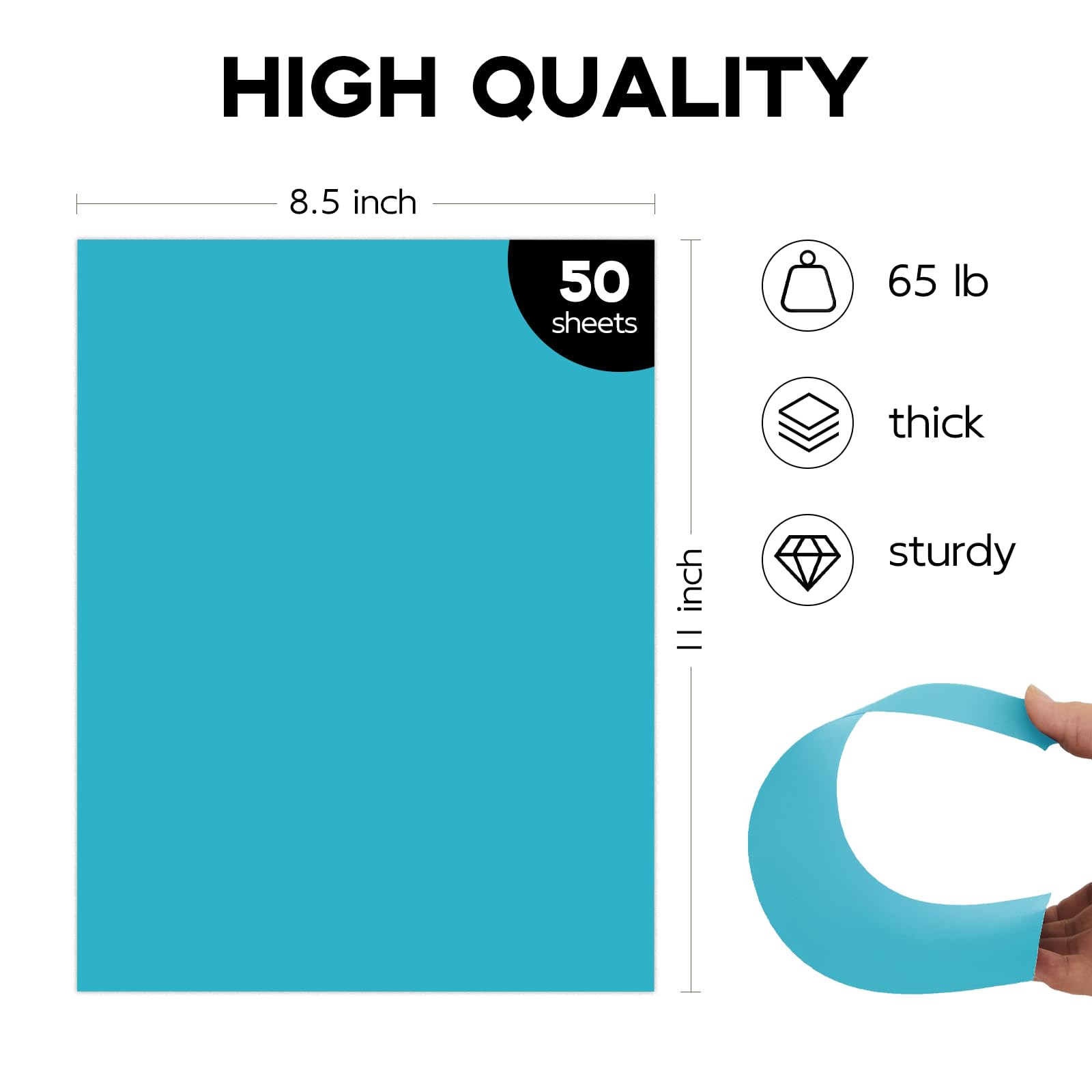 Snapklik.com : 50 Pack Light Blue Cardstock 8.5 X 11 65lb Pastel Paper