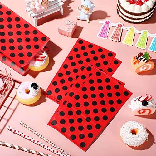 28 Pack Ladybug Party Bags Ladybug Treat Paper Bags Red Black Polka ...