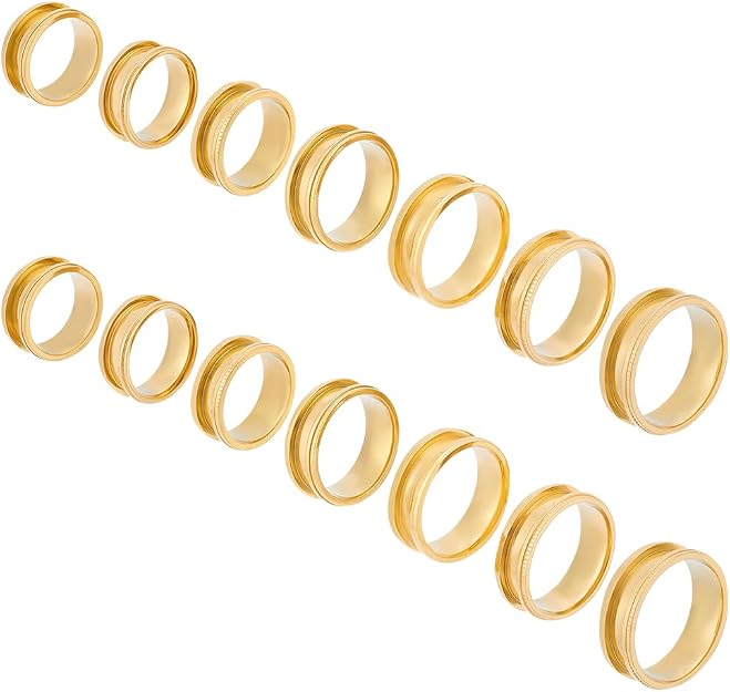 Amazon.com: UNICRAFTALE About 14pcs Golden Blank Core Ring 7 Size ...