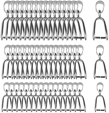 150Pcs Metal Pinch Clip Bail Clasp, Pinch Bails for Pendants, Dangle ...