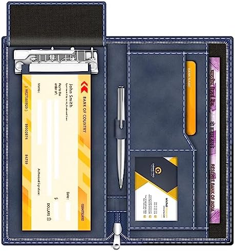 FEDUS Cheque Book Holder, Vegan Leather Expanding Handmade Multiple ...