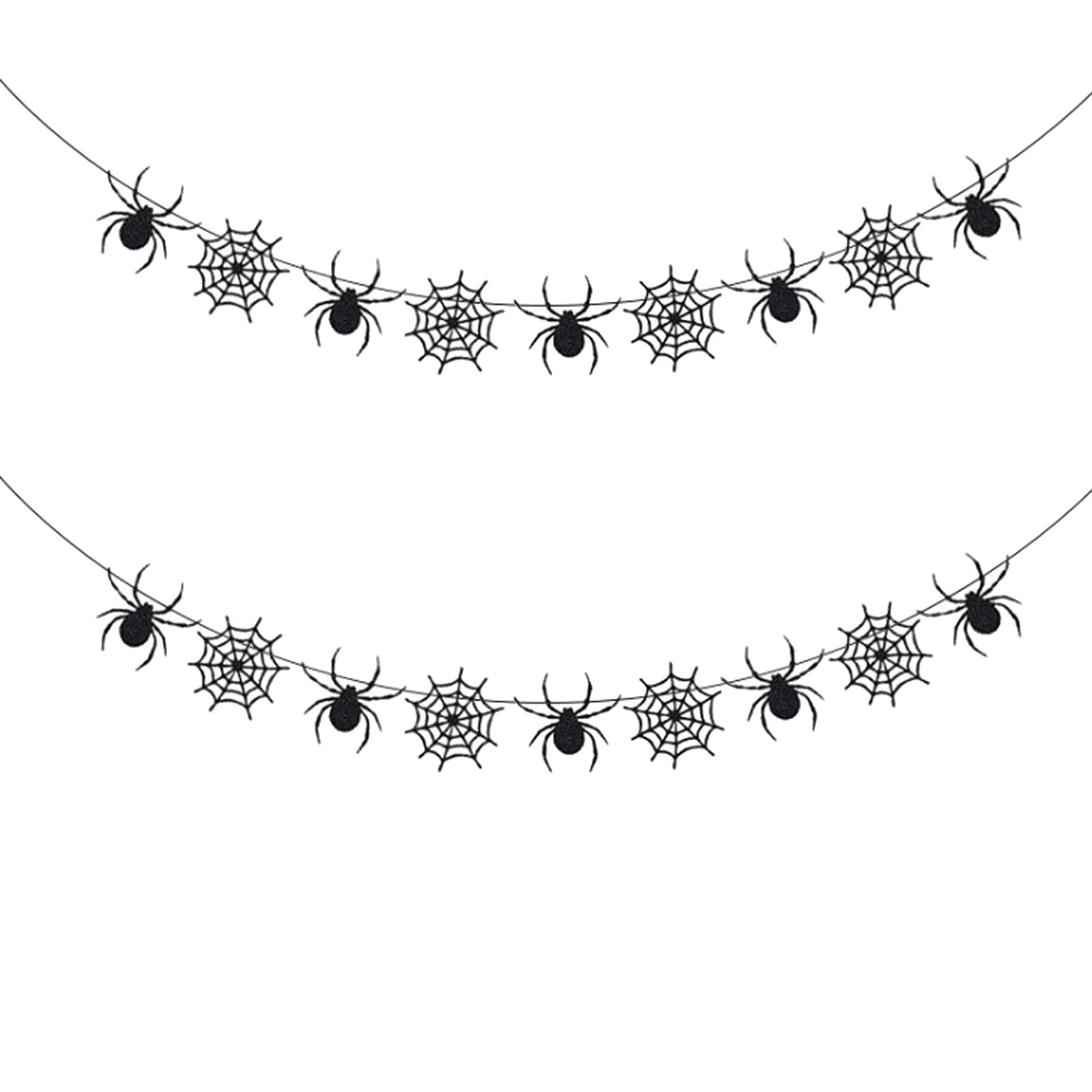 RDWESZOD Spider Web Banner Black Glitter Hanging Spider Web Banner ...