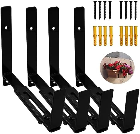 Amazon.com: Y&M 6 Pack Deck Railing Adjustable Planter Box Brackets (6 ...