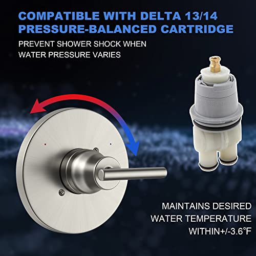 Snapklik.com : Pressure-Balancing Shower Valve Trim Kit Replacement For ...