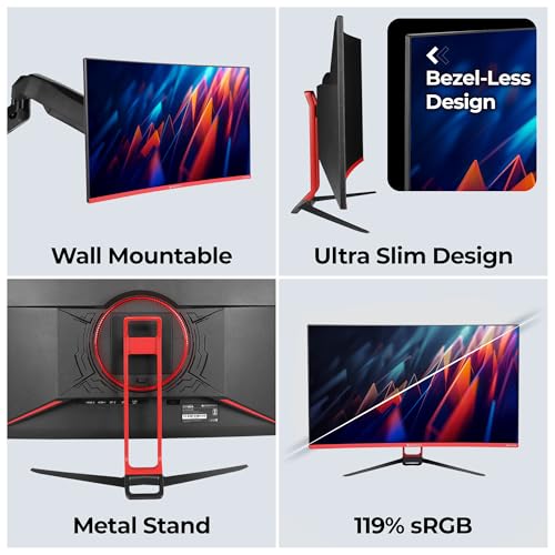 ZEBRONICS S32A, 1800R Curved Gaming Monitor, 32 inch (80cm), 280 nits ...