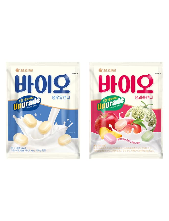 Amazon.com: [Pack of 2] Orion Bio Candy 99g / 3.4oz Fruit milk + Milk ...