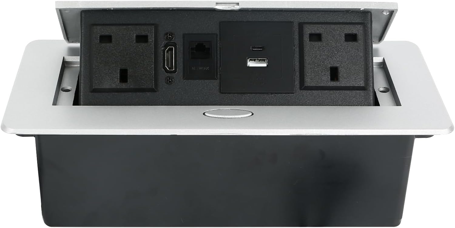 Aluminium Recessed Power Socket with USB, Desktop Power Socket,Hidden ...
