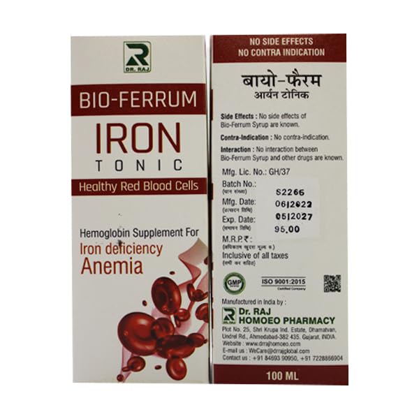 BIO-FERRUM IRON TONIC 100 ML DR RAJ : Amazon.in: Health & Personal Care