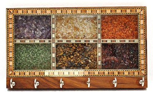 Jaipuri Craft's Brown Wooden Gems Stone Key Stand Wooden Utility ...