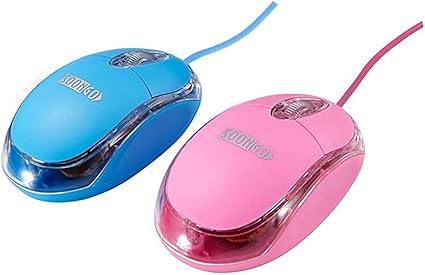 Amazon.com: SOON GO Kids Mouse 2 Pack [Pink Blue] for Laptop Mini USB ...