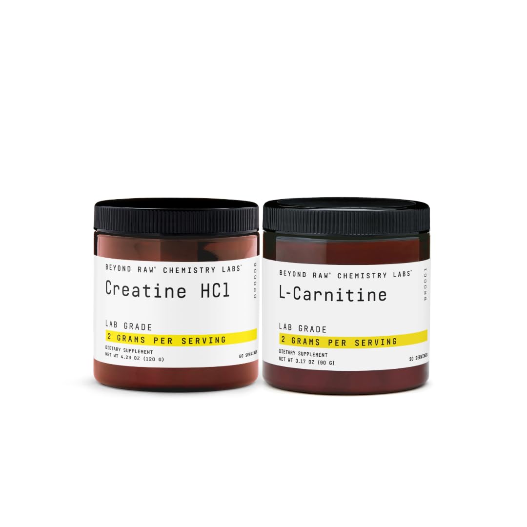 Amazon.com: BEYOND RAW Creatine HCL Powder + L-Carnitine Powder Bundle ...