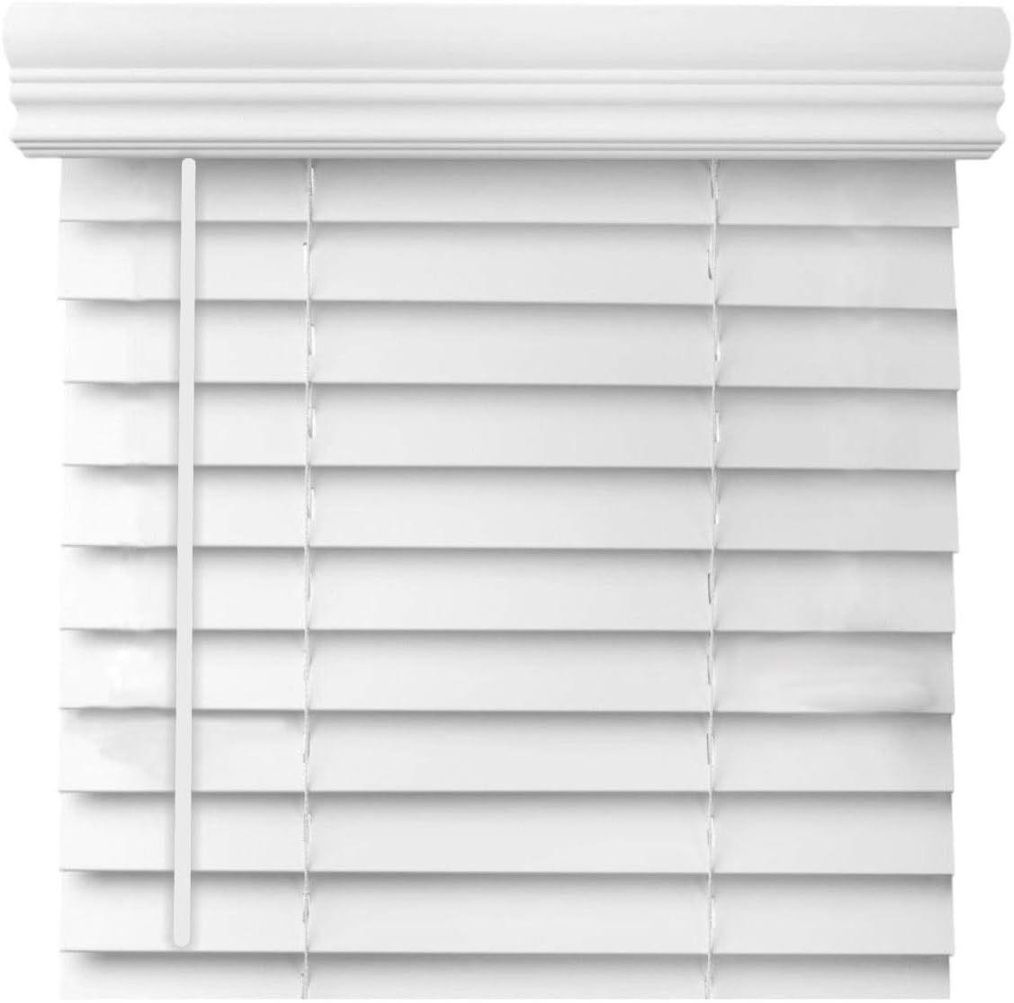 Amazon.com: Cordless 2 Inch Faux Wood Blind - Custom Made - White and ...