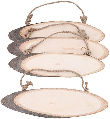 BQLZR 17cm-21cm Natural Pine Wood Log Slices Oval Shaped Discs Tree ...