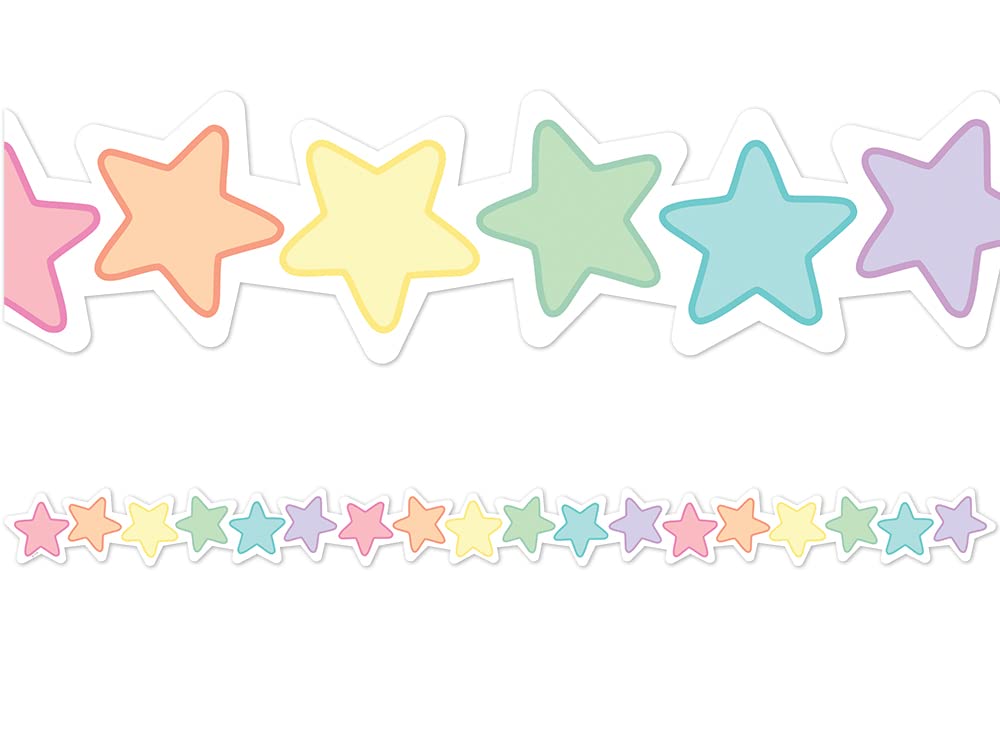 Amazon.com: Teacher Created Resources Pastel Pop Stars Die-Cut Border ...