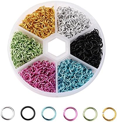 Amazon.com: 7800 Pieces Jump Rings Chainmail Rings 26 Colors 6mm Open ...
