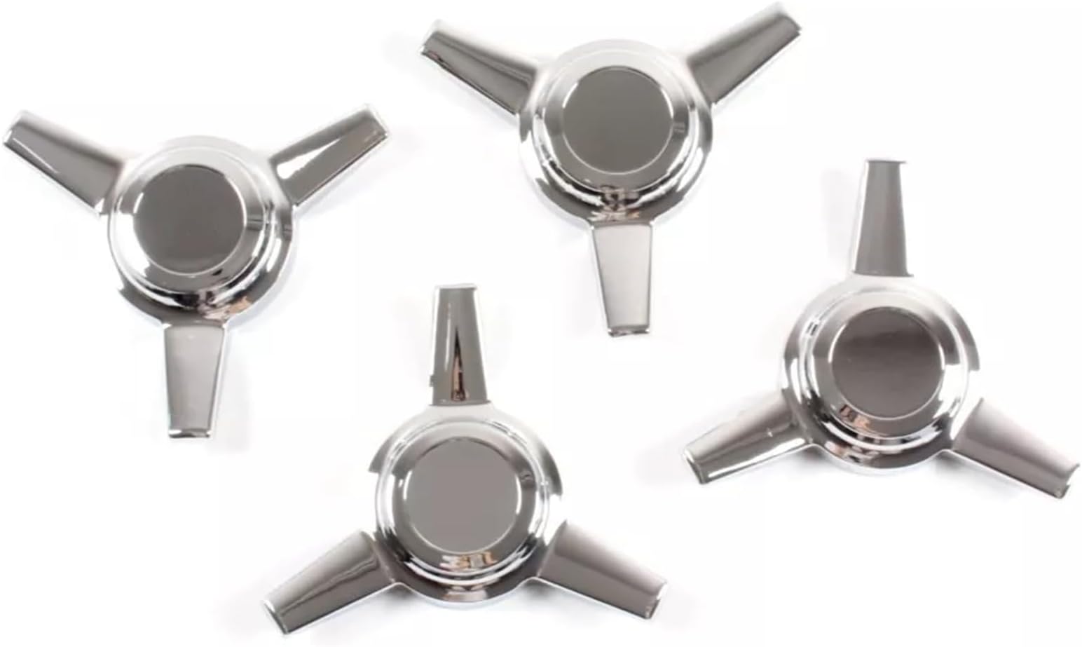 Amazon.com: 4PCS CHROME CHEVY GM Rally 3 Tri-Bar Spinner Wheel Center ...