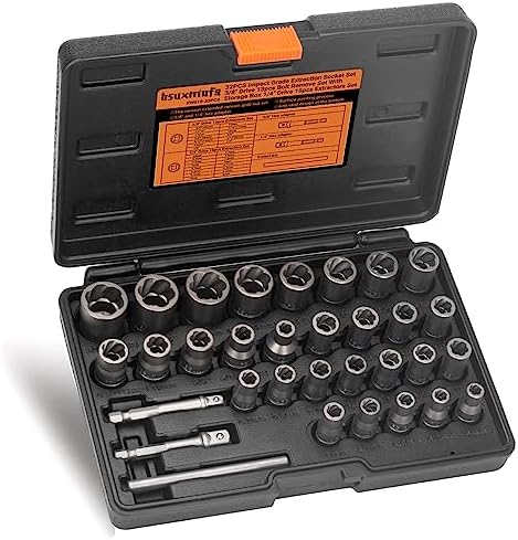 Upgrade Bolt Extractor Kit, 32 Piece Stripped Bolt Extractor Socket Set ...