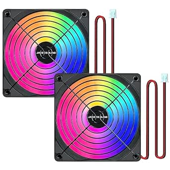 Amazon.com: 120mm Fan 2 Pack RGB Fan,Slient Version High Airflow dc ...