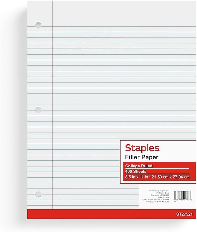 Amazon.com : Mead Loose Leaf Paper, 3 Pack, Notebook Paper, College ...