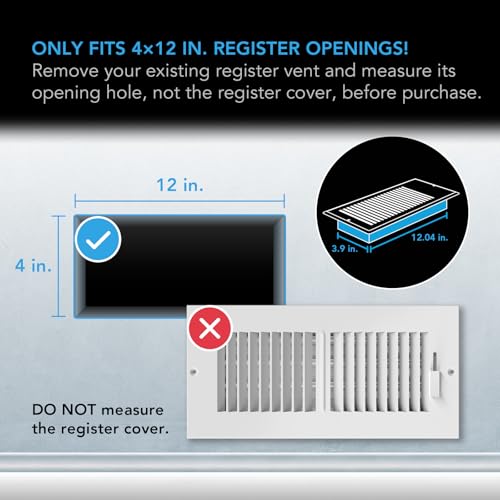 AC Infinity AIRTAP T4 White, Register Booster Fan for 4” x 12” Register ...