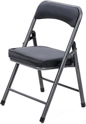 KAIHAOWIN Folding Chairs with Ultra Thick Padded Seat Foldable Chair Indoor Comfortable Metal ...