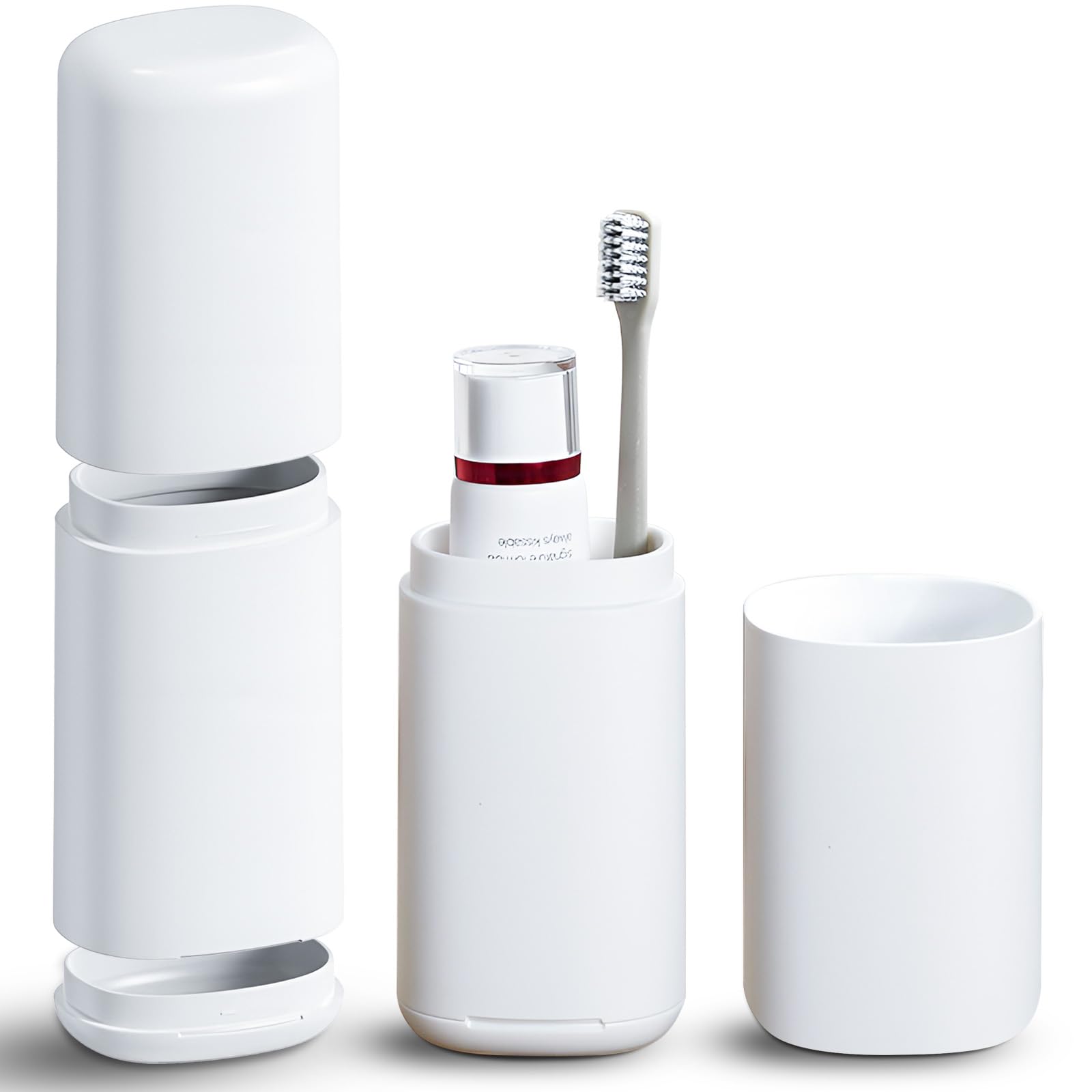 Amazon.com: Portable Toothbrush Travel Case with Cup Lid & Detachable ...