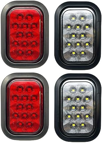 Amazon.com: All Star Truck Parts 5x3 4x Red 2x White Rectangle Light 12 ...