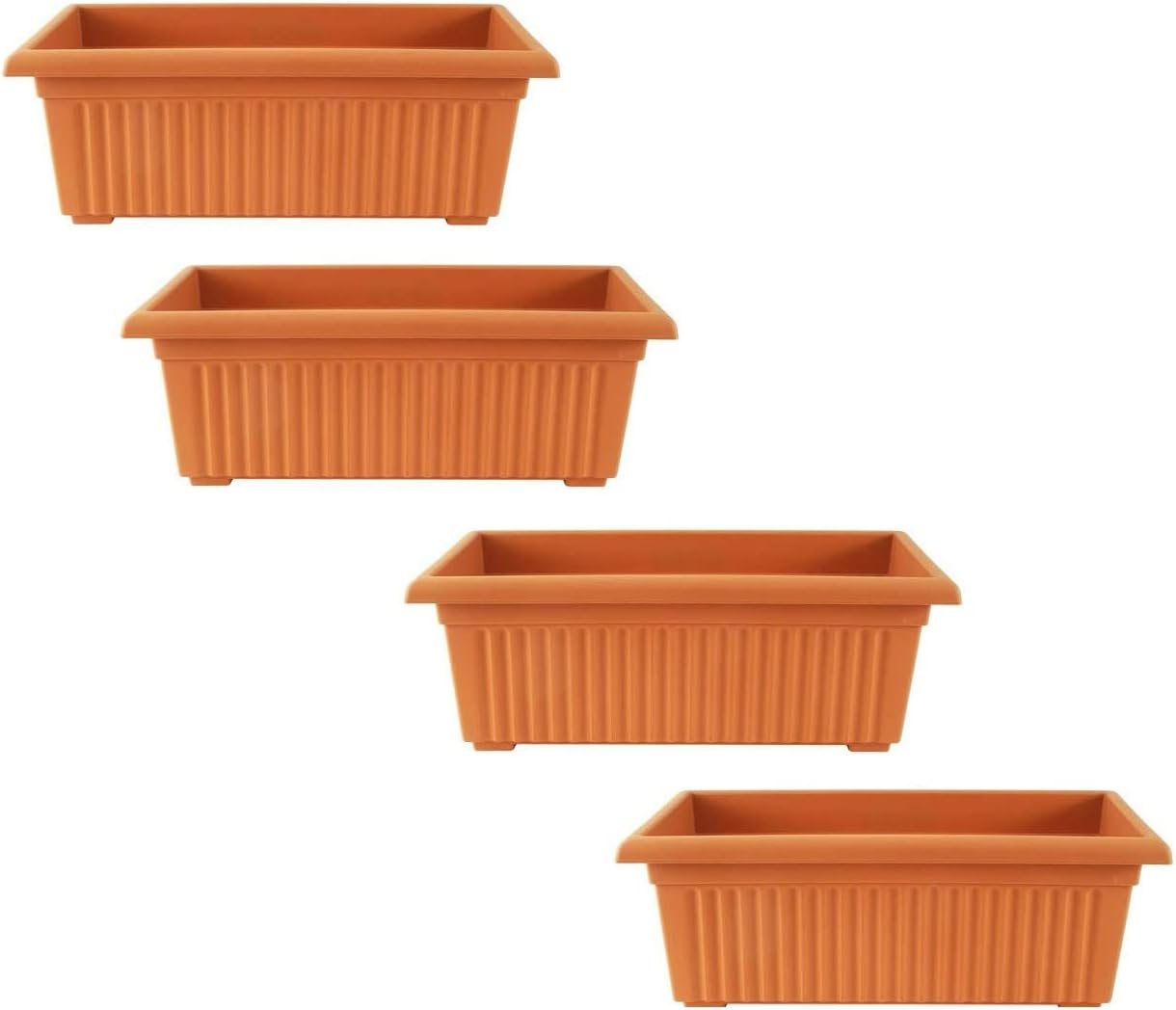 Optimal Products Plastic Trough Plant Pot Long Plastic Planter Outdoor ...