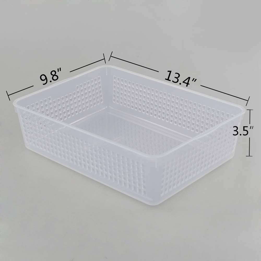 Snapklik.com : Kekow 6-Pack Clear Plastic Paper Storage Baskets Trays