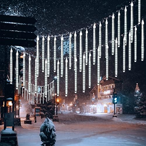 Warm White String Lights 30cm Waterproof Meteor Shower 10 Tubes 240 ...