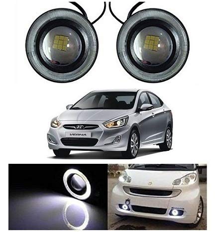 Neeb Traders Hyundai Verna Fluidic Fog Light Angel Eye DRL 9 LED Light ...