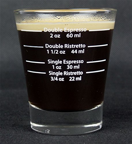 White Lined Espresso Shot Glass Measure for Coffee Espresso Machines ...