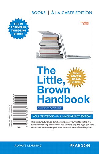 Amazon.com: Little, Brown Handbook, The, Books a la Carte Edition, MLA ...