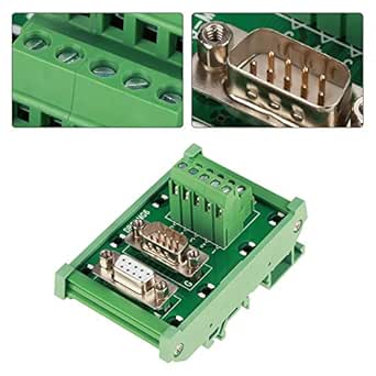 Amazon.com: Walfront Terminal Blocks Module, DB9 Board,DB9MG6 DIN Rail ...