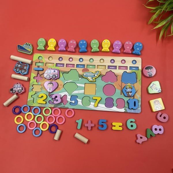 Buy Wooden 5 in 1 Logarithmic Board - EKT2997 Online at Low Prices in ...