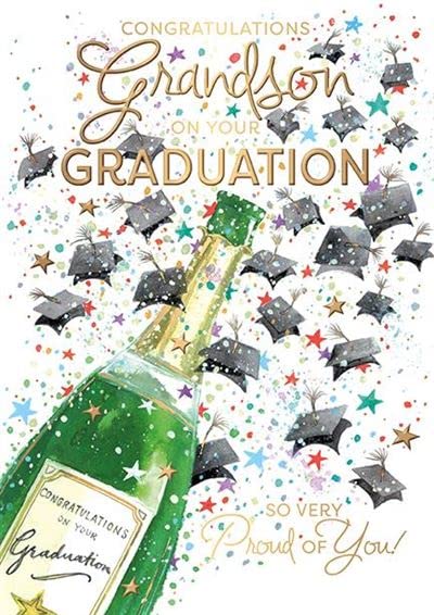 Words 'n' Wishes Grandson Graduation Congratulations Card - 'So Proud ...