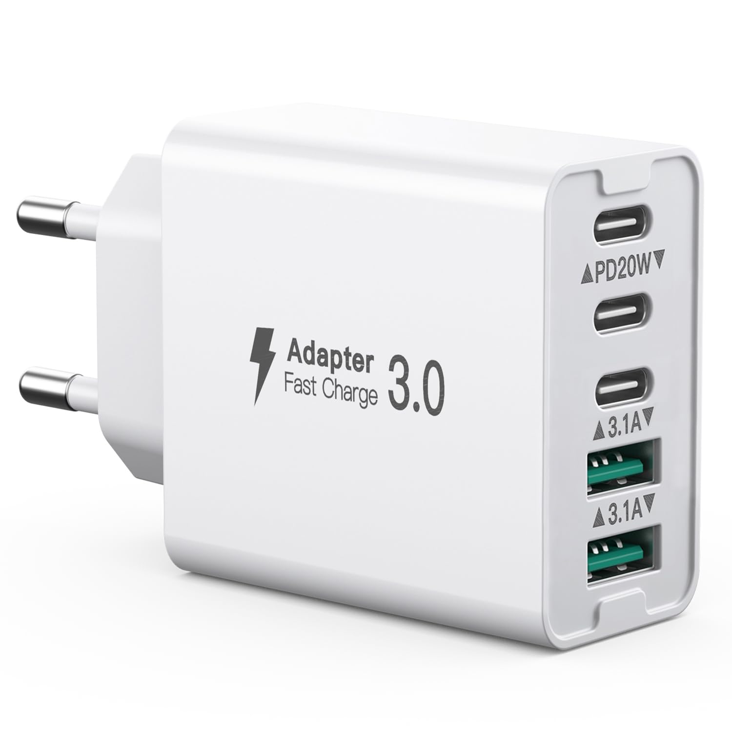 USB C Ladegerät, 50W Multi USB C Ladestation 3 USB C+2 QC, PD20W ...