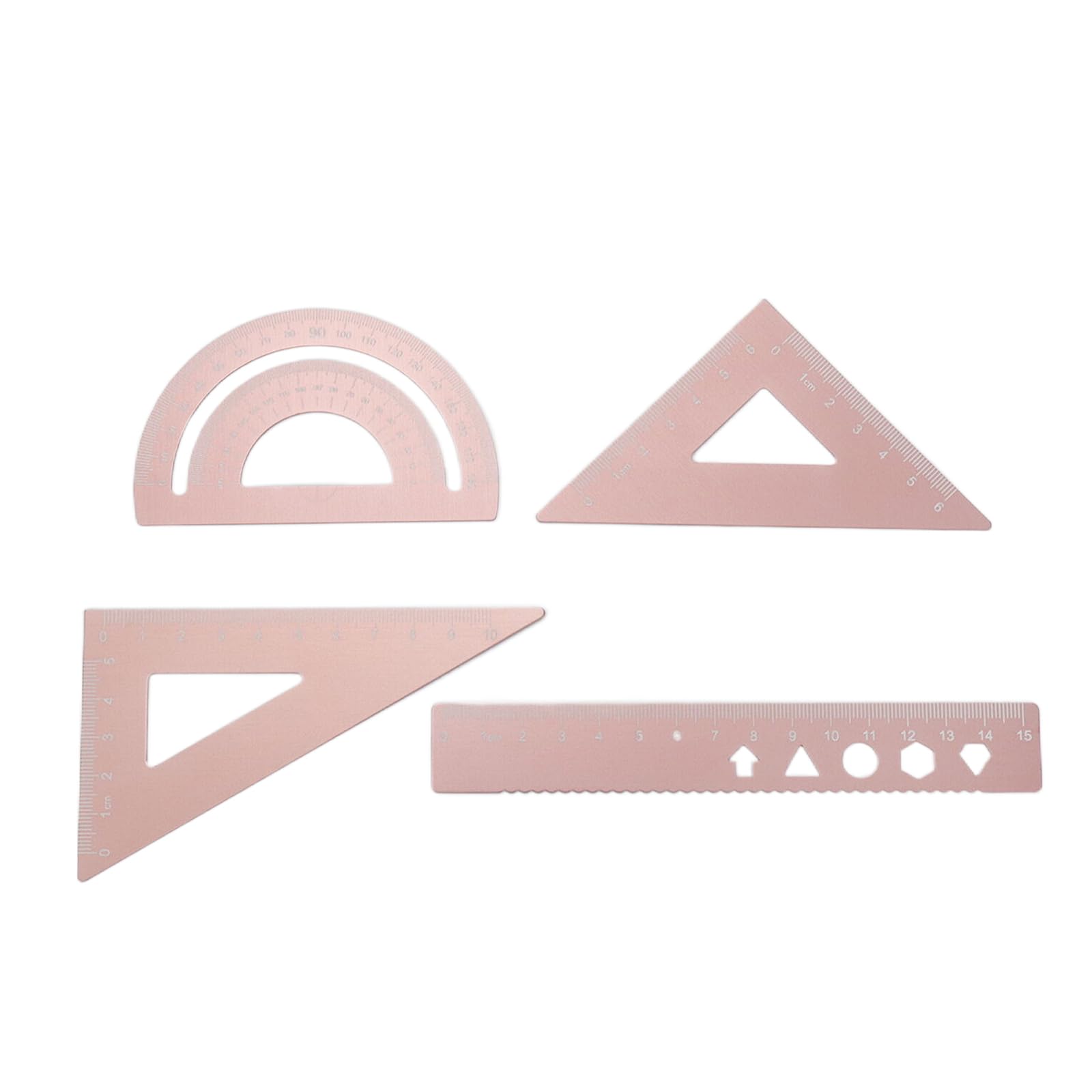 Snapklik.com : 2 Sets Geometry Set Aluminum Alloy Ruler Drafting Tool ...