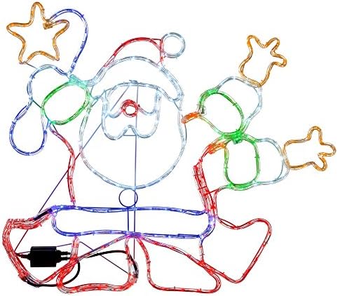 WeRChristmas Animated Dancing Santa LED Rope Lights Silhouette with ...