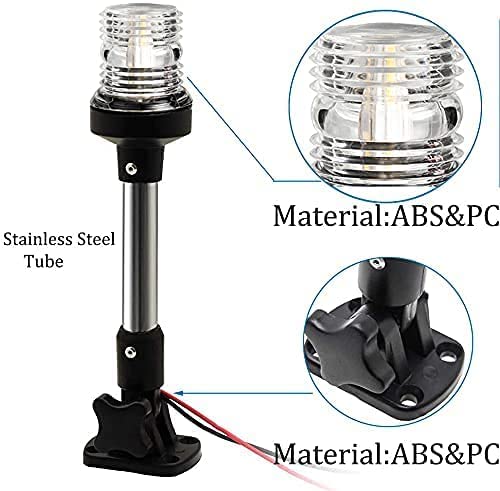 Young Marine 12 inch 3 Nautical Mile White LED Fold Down Boat Stern ...