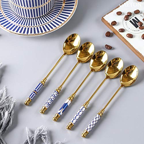 Buy Tablespoons Stainless Steel Coffee Scoop Creative Spoon Ceramic ...