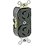 Leviton 4750 15 Amp, 277 Volt, Duplex Locking Receptacle, Industrial ...