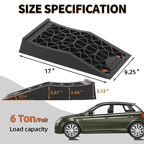Snapklik.com : OULEME Low Profile Car Service Ramp - 2 Pack