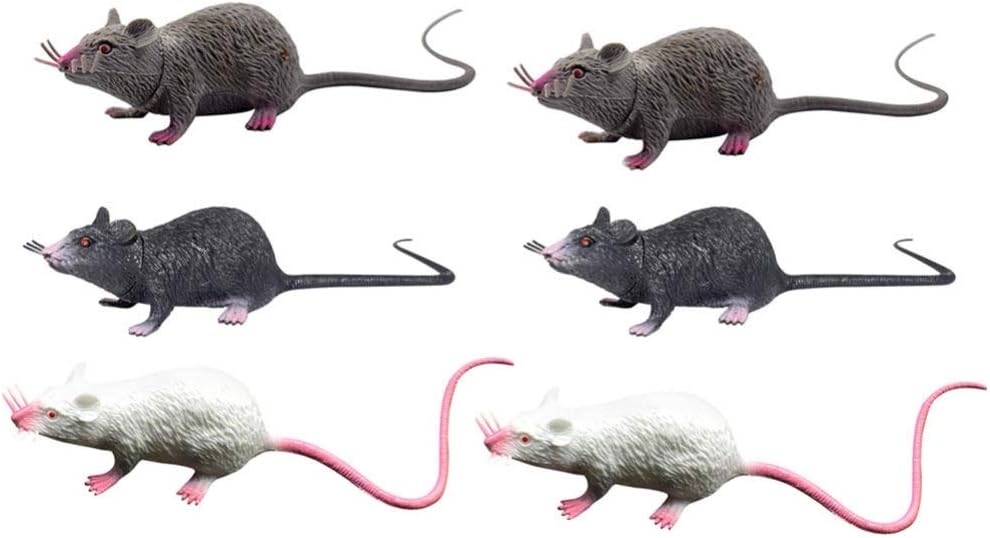 TOYANDONA 6pcs Halloween Rat Figurine Tricky Scary Party Props ...