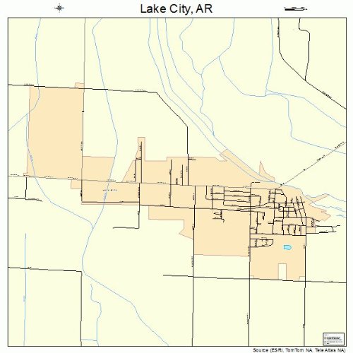 Amazon.com: Large Street & Road Map of Lake City, Arkansas AR - Printed ...