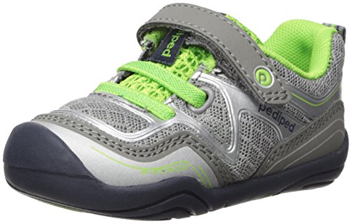 pediped Force Sneaker (Toddler/Big Kid), Sliver Lime, 19 EU/4-4.5 E US ...