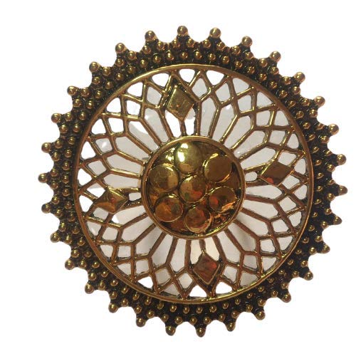 Buy Big Jaali Golden Colour Metal Ring Free Size for Girls and Women at ...