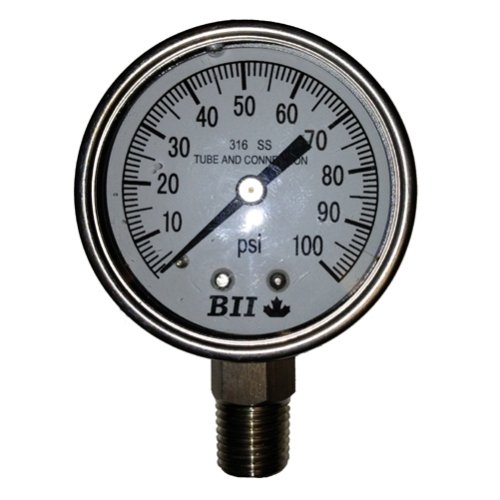 BOSHART Liquid Glycerine Filled Stainless Steel 2" X 100 PSI Lower ...