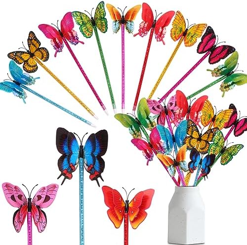 Amazon.com : Leery 12 Pieces Butterfly Ballpoint Pens，0.5 mm Random ...